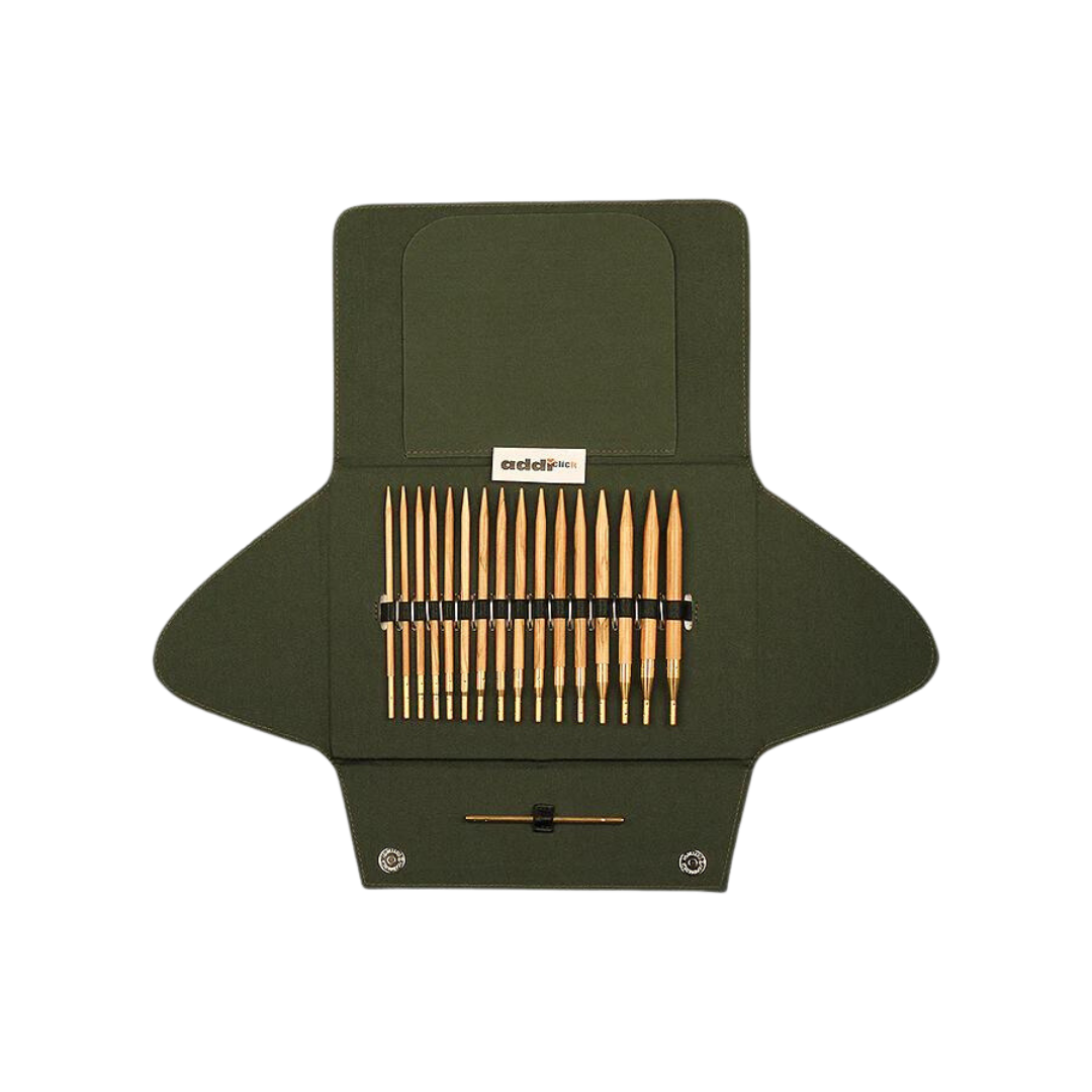 Addi Click Olive Wood Interchangeable Needle Set | Farm to Needle Yarn Shop